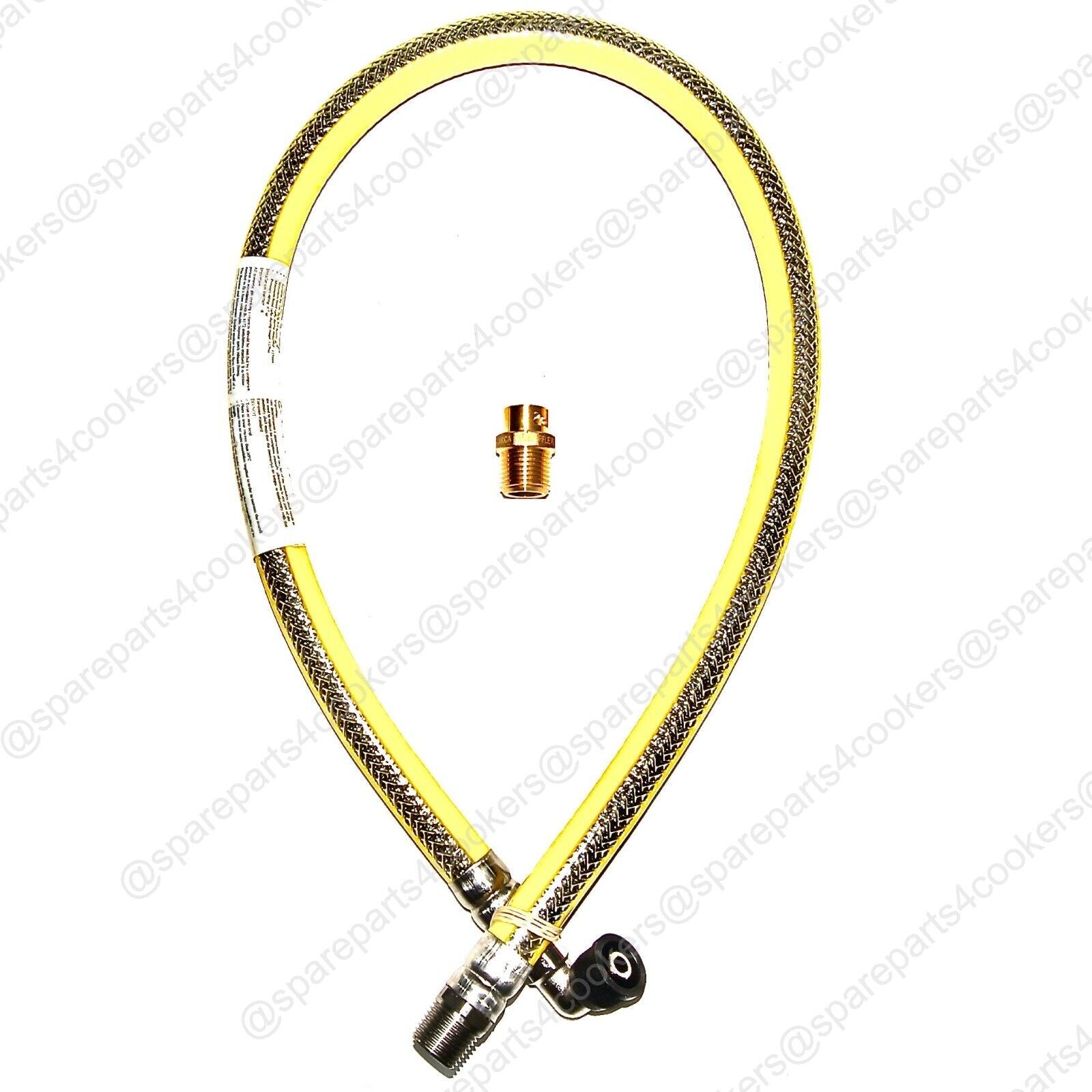 GAS COOKER HOSE + BAYONET 1000mm x 1/2" Micropoint - EN14800 NG + LPG ...
